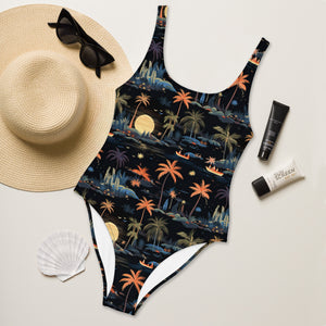 Polynesian Midnight One-Piece Swimsuit - Liberty Maniacs