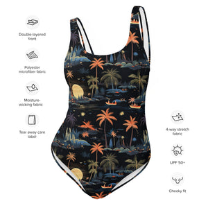 Polynesian Midnight One-Piece Swimsuit - Liberty Maniacs