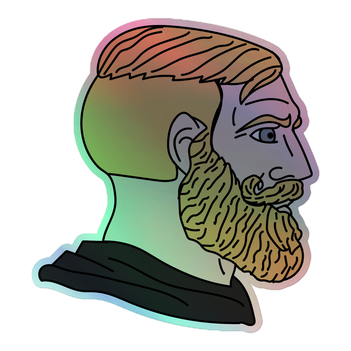 Holographic Nordic Chad Sticker - Liberty Maniacs