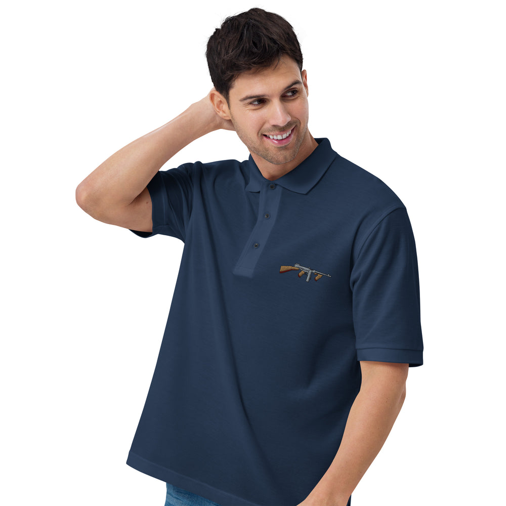 Tommy Gun with Drum Mag Men's Polo - Liberty Maniacs