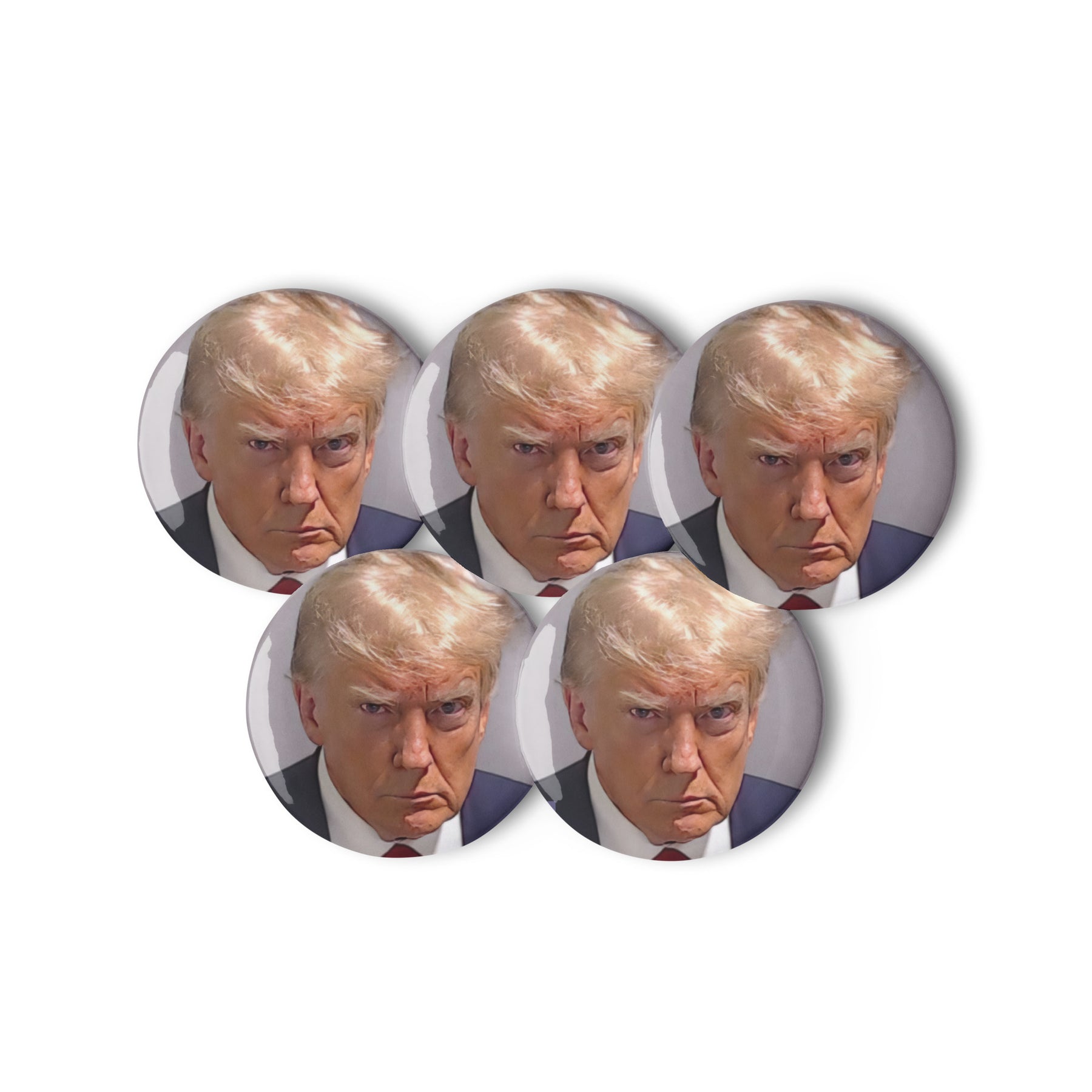 Donald Trump Mugshot 5 Packet Pinback Buttons - Liberty Maniacs