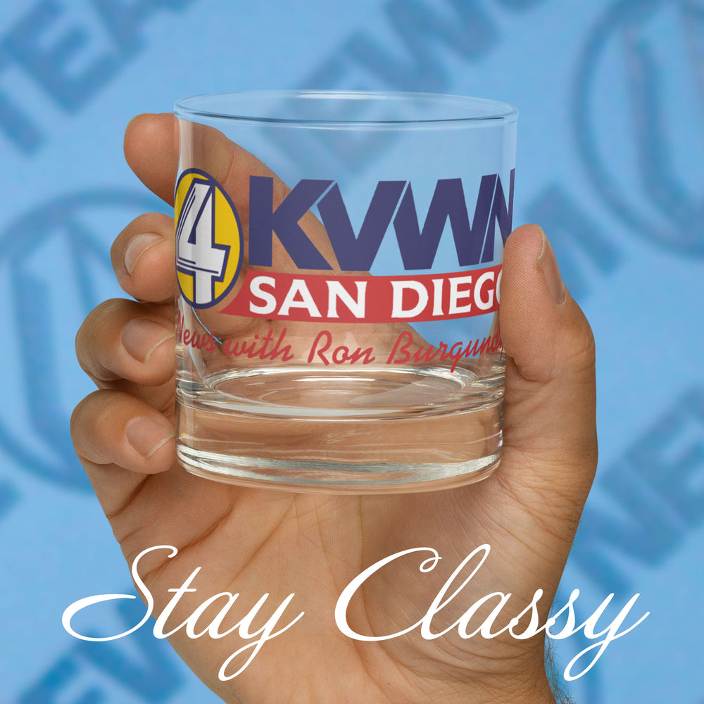 KVWN News with Ron Burgundy Scotch Glass - Liberty Maniacs
