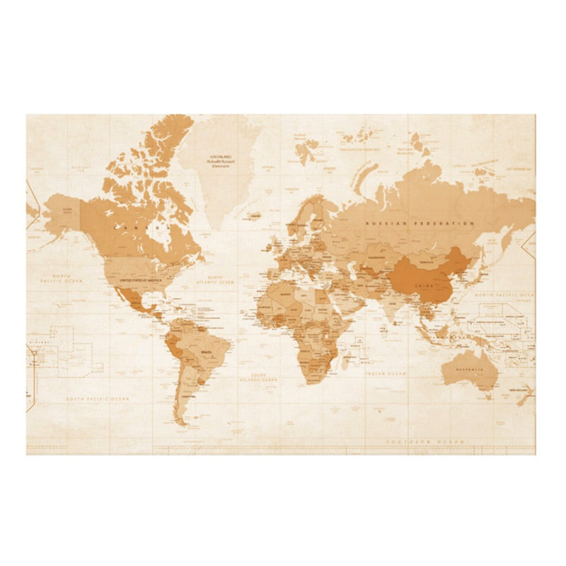 Sepia World Map Hand Stretched 36 x 24 Canvas - Liberty Maniacs
