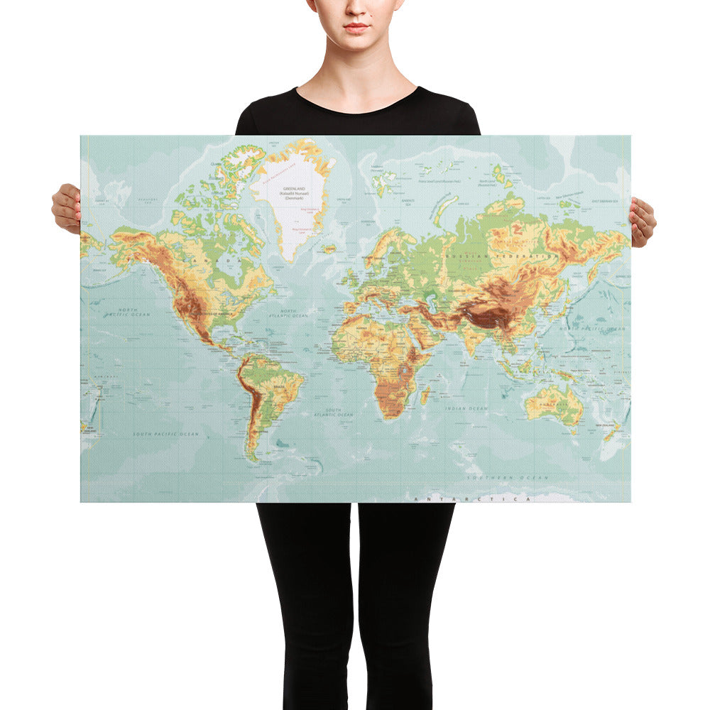 Large World Map Canvas - Liberty Maniacs
