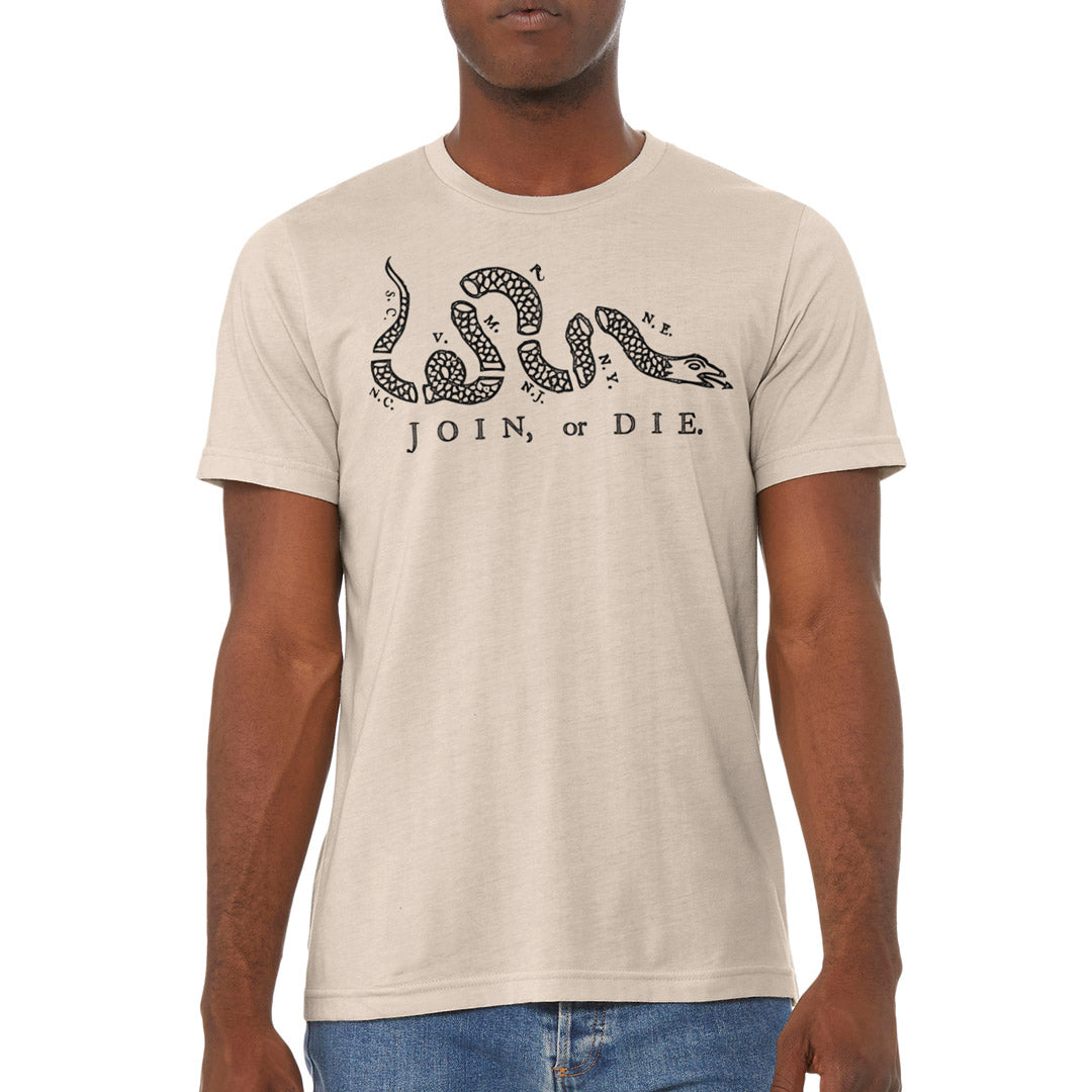 Join or Die Ben Franklin Rattlesnake Graphic T-Shirt - Liberty Maniacs