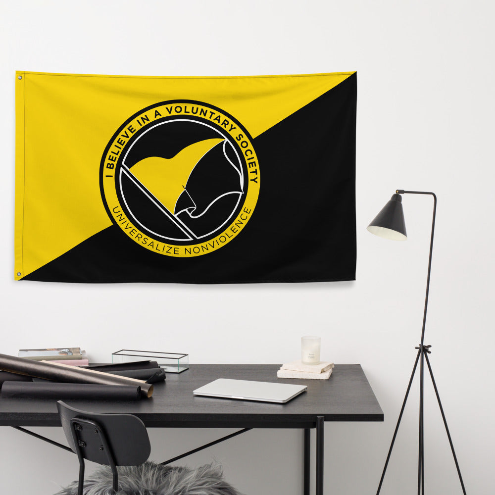 Voluntaryist Universalize Nonviolence Wall Flag - Liberty Maniacs