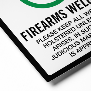 Firearms Welcome Metal Made in the USA Sign - Liberty Maniacs
