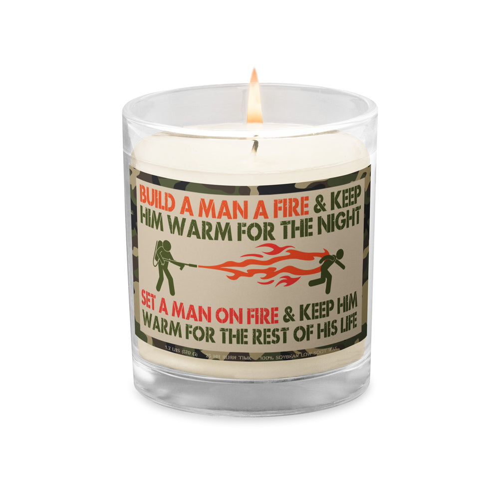 Build A Man A Fire Glass Jar Candle - Liberty Maniacs