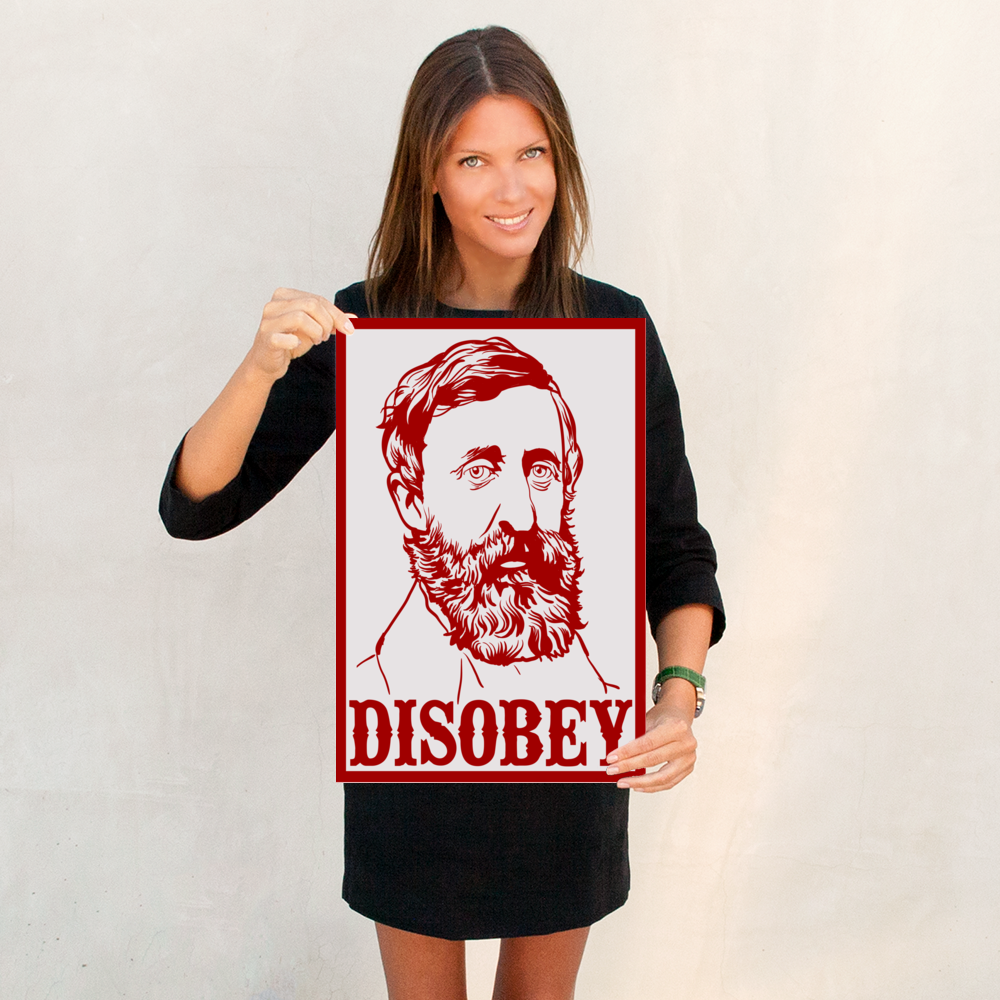 Henry David Thoreau Disobey Poster - Liberty Maniacs