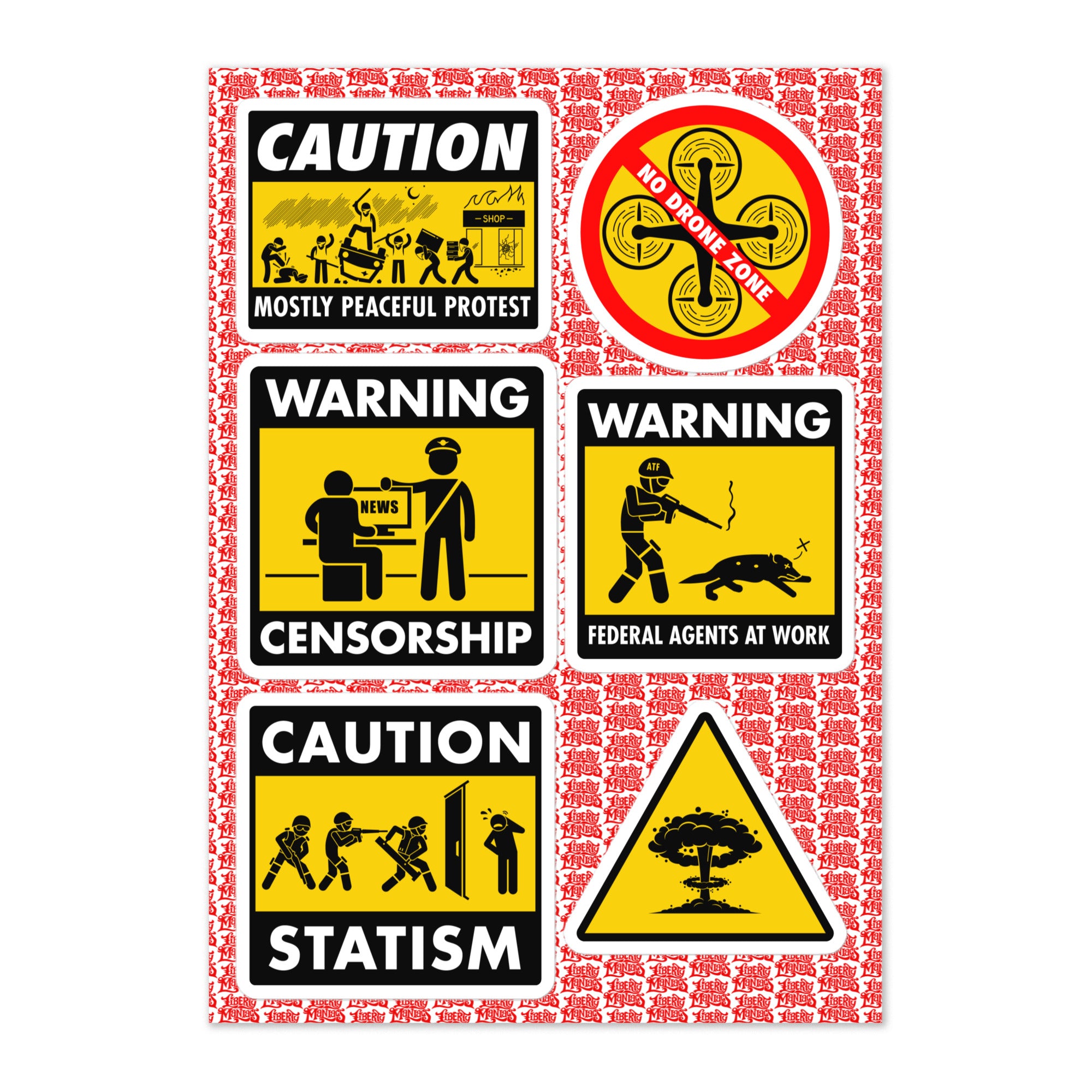 Liberty Maniacs Warning Sticker Set 1