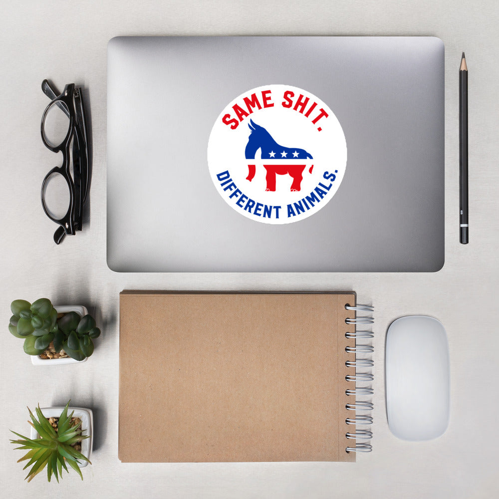 Same Shit Different Animals Republicrat Sticker - Liberty Maniacs