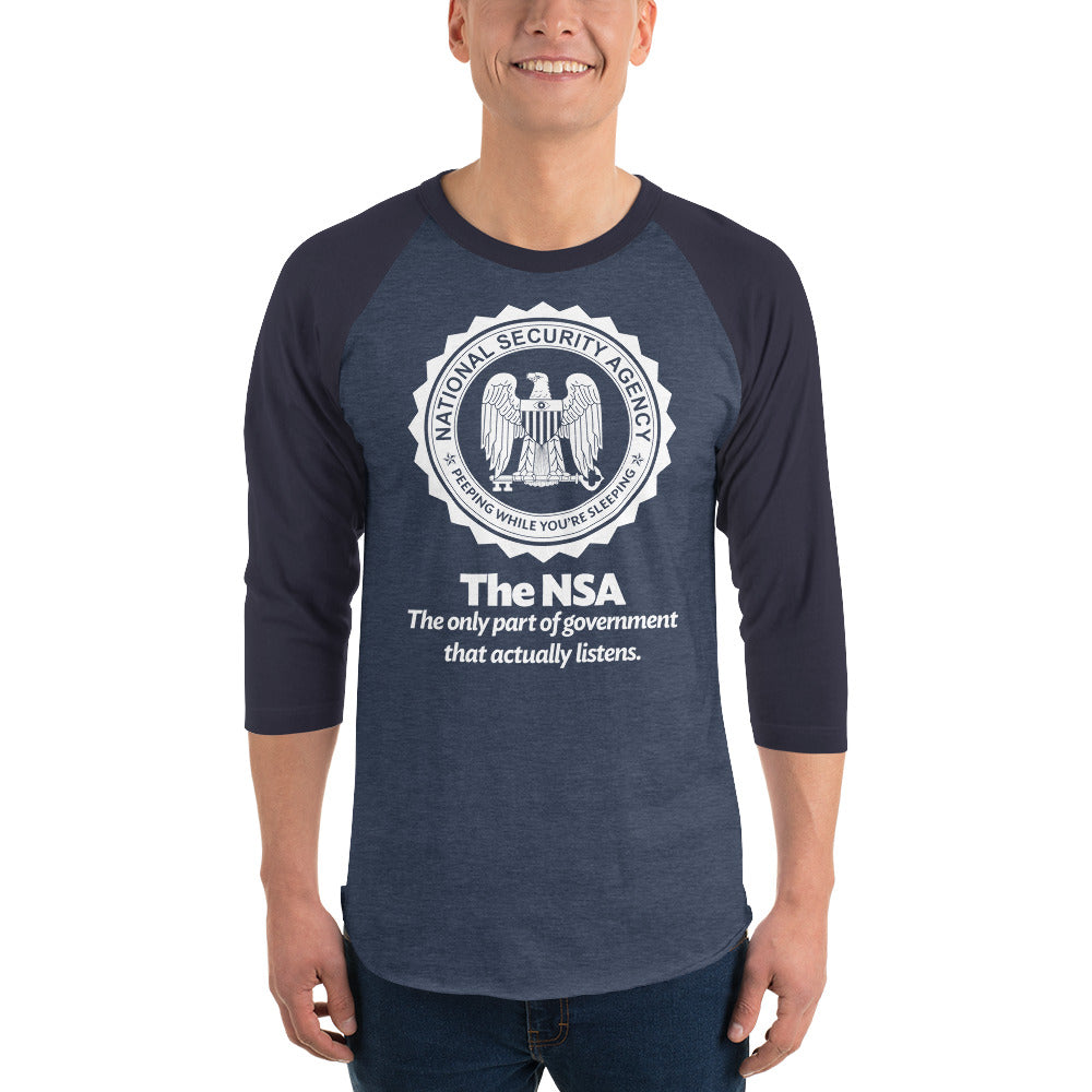 The NSA 3/4 Sleeve Raglan Baseball Shirt - Liberty Maniacs