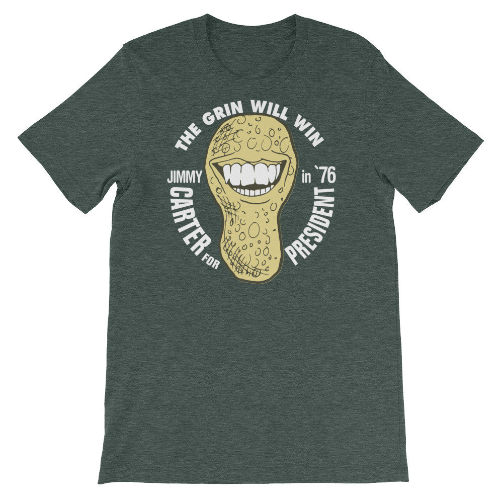 The Grin Will Win 1976 Jimmy Carter Campaign T-Shirt - Liberty Maniacs