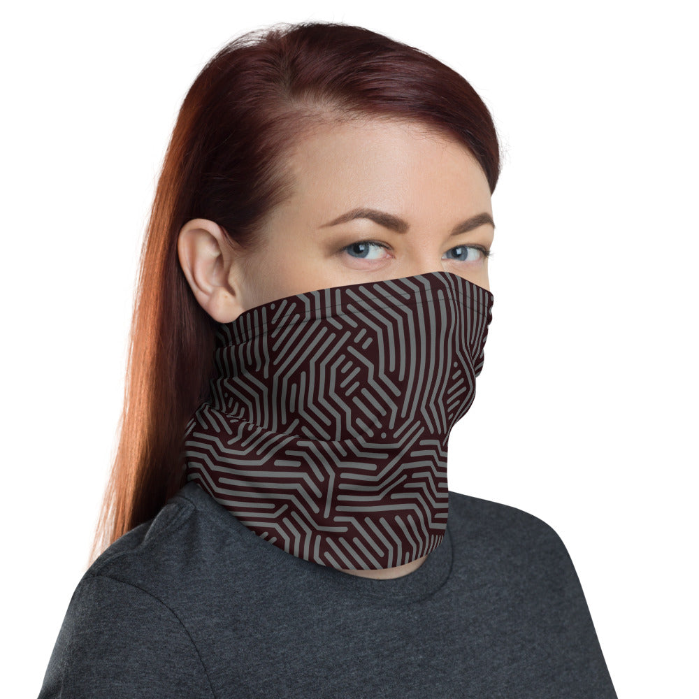 Digital Black and Grey Pattern Neck Gaiter - Liberty Maniacs