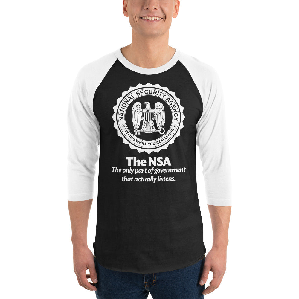 The NSA 3/4 Sleeve Raglan Baseball Shirt - Liberty Maniacs