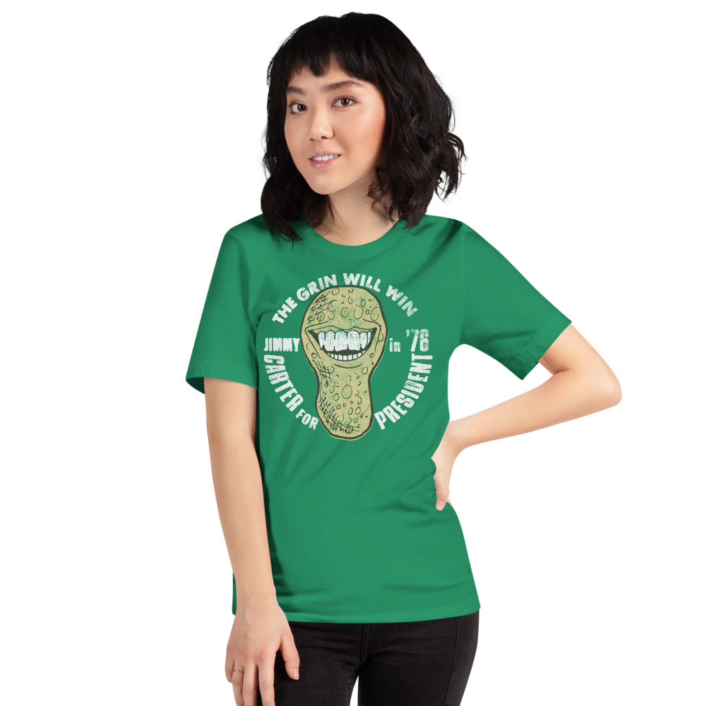 The Grin Will Win 1976 Jimmy Carter Campaign T-Shirt - Liberty Maniacs