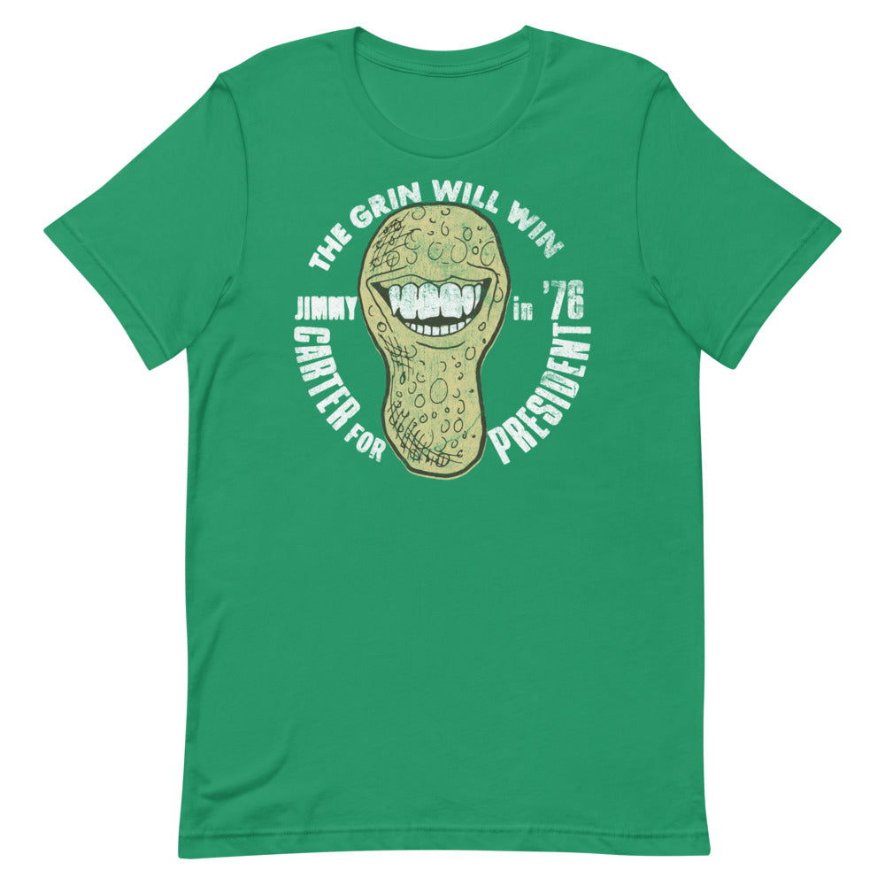 The Grin Will Win 1976 Jimmy Carter Campaign T-Shirt - Liberty Maniacs